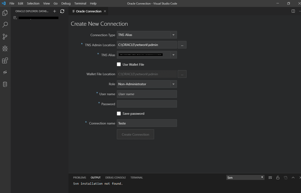 Configurando o Visual Studio Code com Oracle