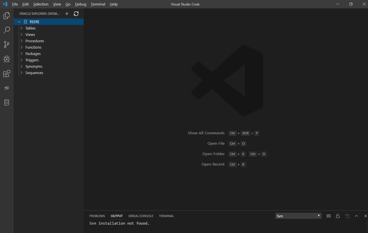 Configurando o Visual Studio Code com Oracle