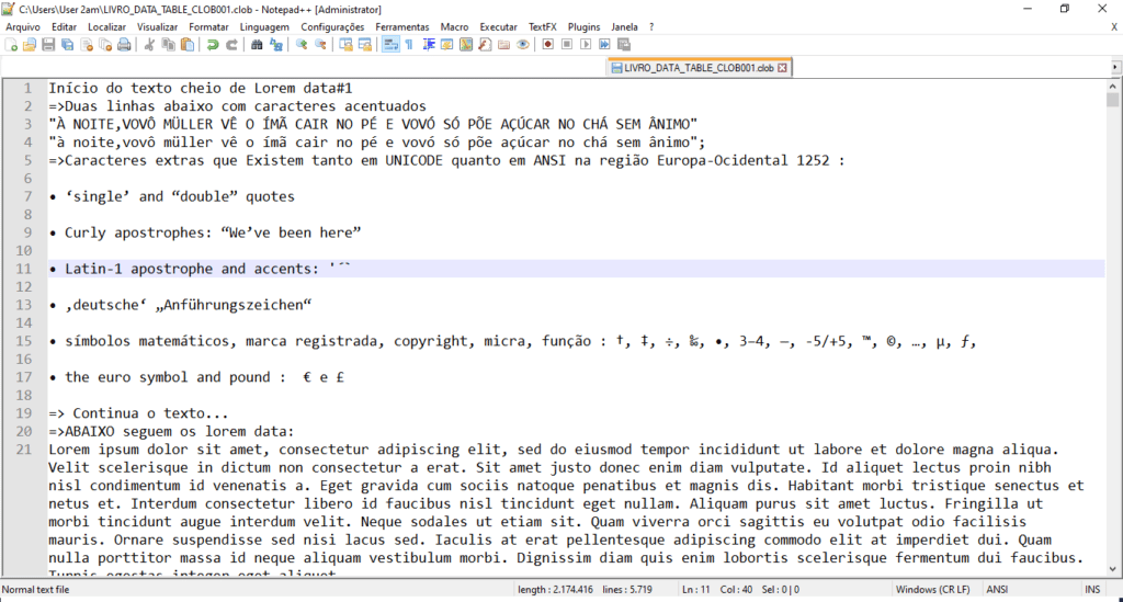 Oracle SQL*LOADER, UNICODE, export de dados via SQL DEVELOPER e outros ...