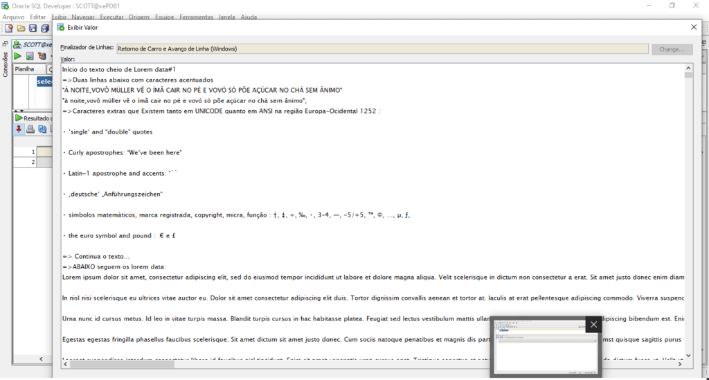 Oracle SQL*LOADER, UNICODE, export de dados via SQL DEVELOPER e outros ...