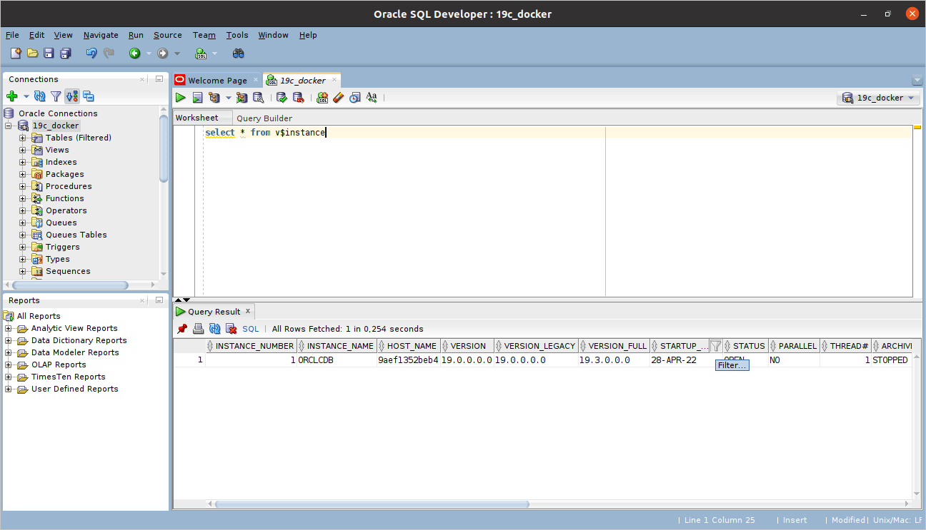 Instalando o Oracle 19c em um container Docker